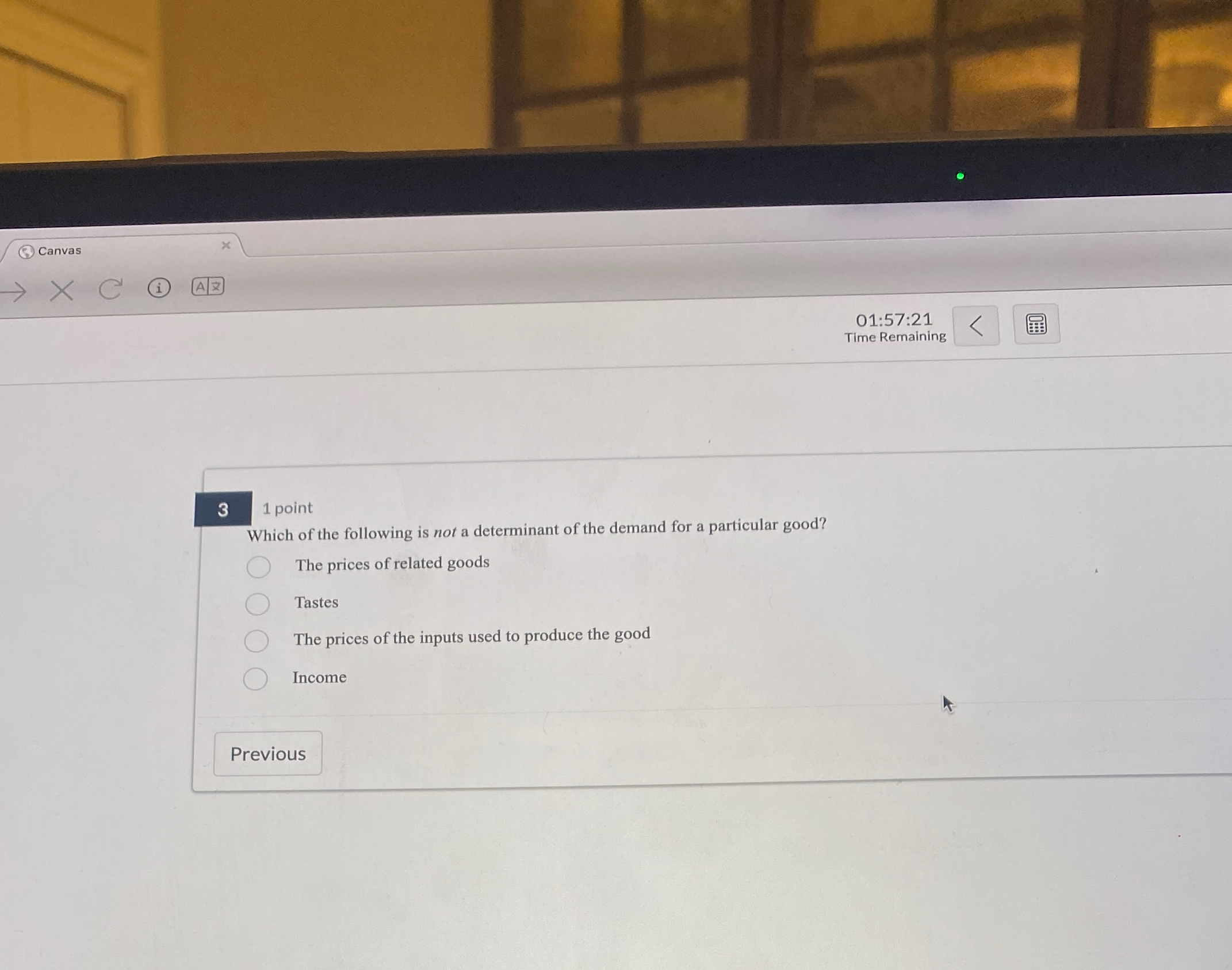Solved Canvas01:57:21Time Remaining3 1 ﻿pointWhich of the | Chegg.com