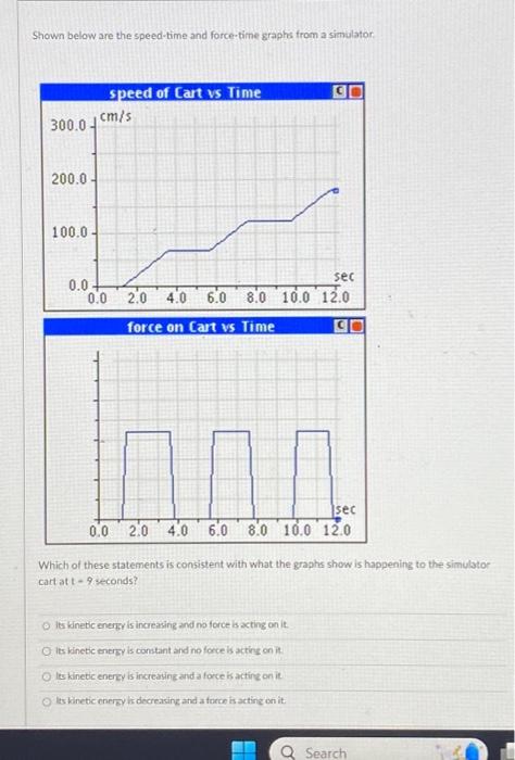 Solved Shown below are the speed-time and force-time graphs | Chegg.com