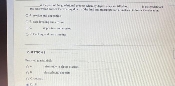 Solved is the part of the gradational process whereby | Chegg.com