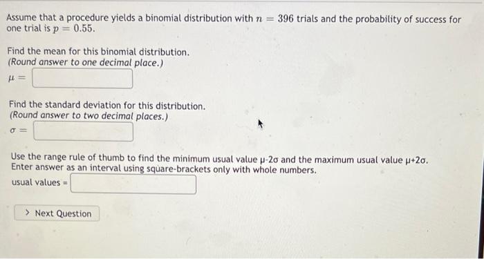 Solved Assume that a procedure yields a binomial | Chegg.com