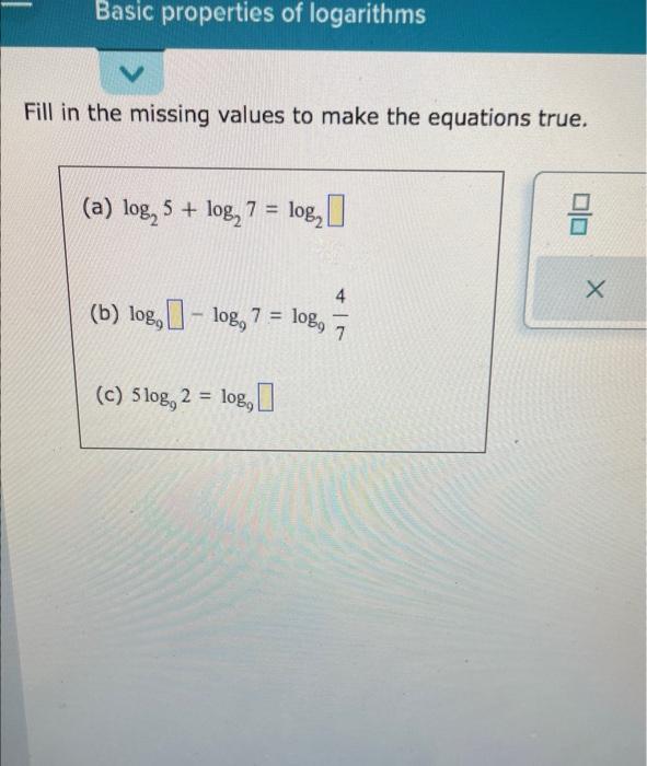 Solved Fill in the missing values to make the equations | Chegg.com
