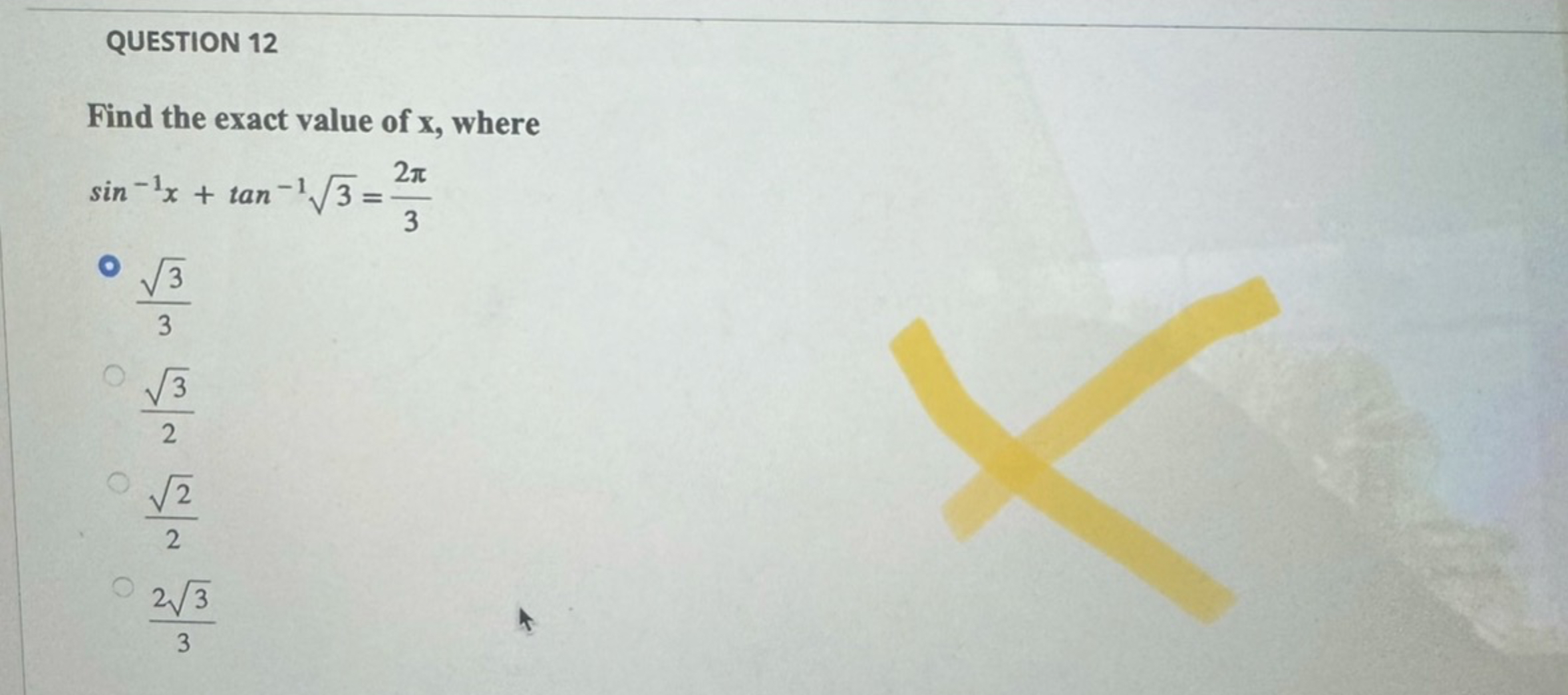 Solved QUESTION 12Find the exact value of x, | Chegg.com