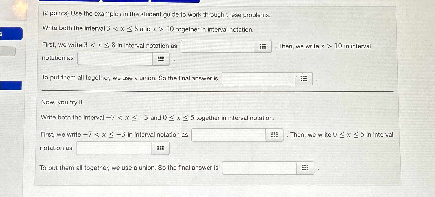 Solved (2 ﻿points) ﻿Use the examples in the student guide to | Chegg.com