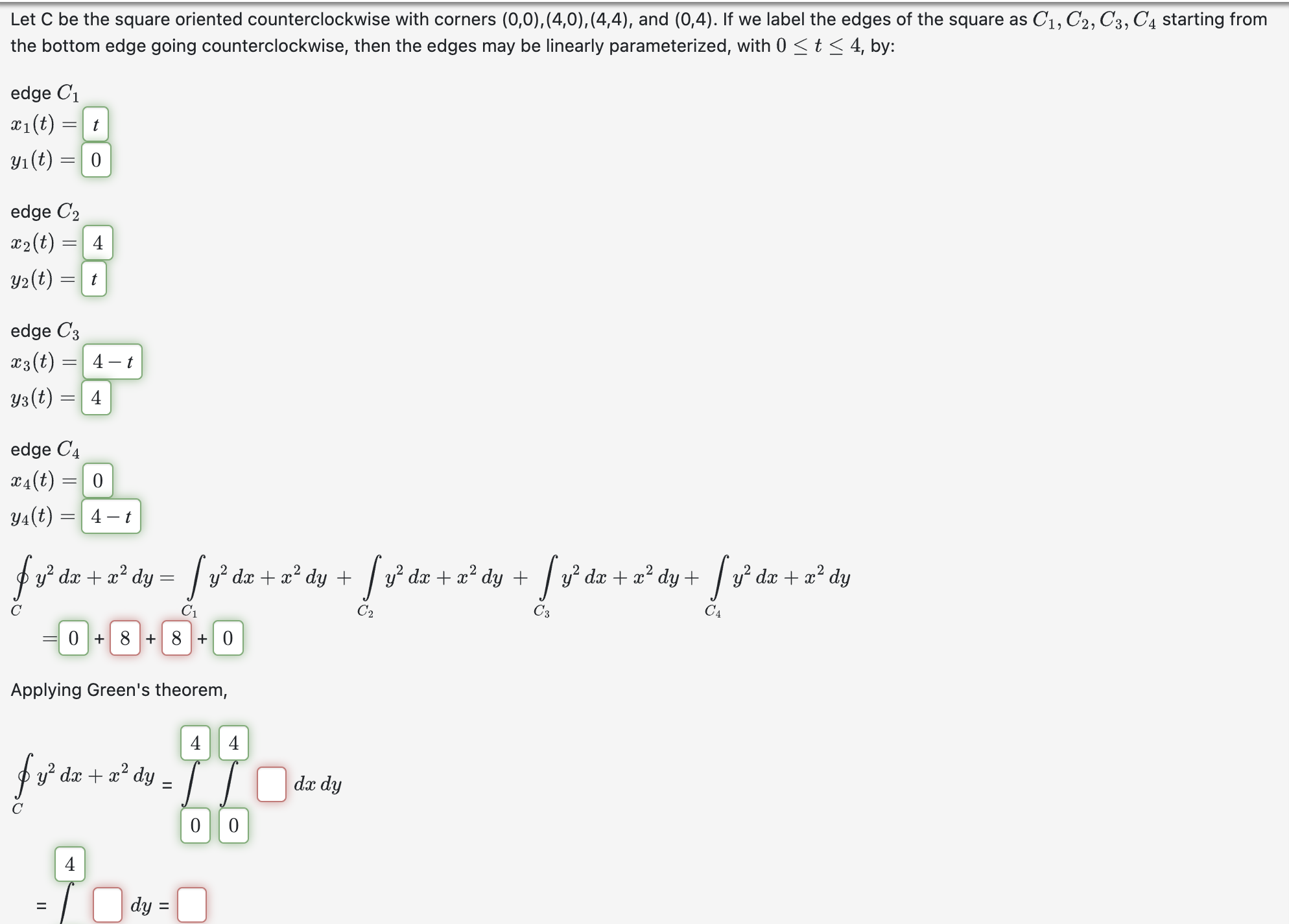 Solved Let C be ﻿the square oriented counterclockwise with | Chegg.com