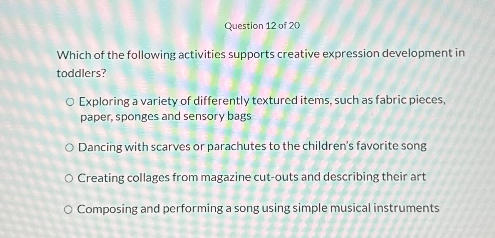Solved Question 12 ﻿of 20Which of the following activities | Chegg.com
