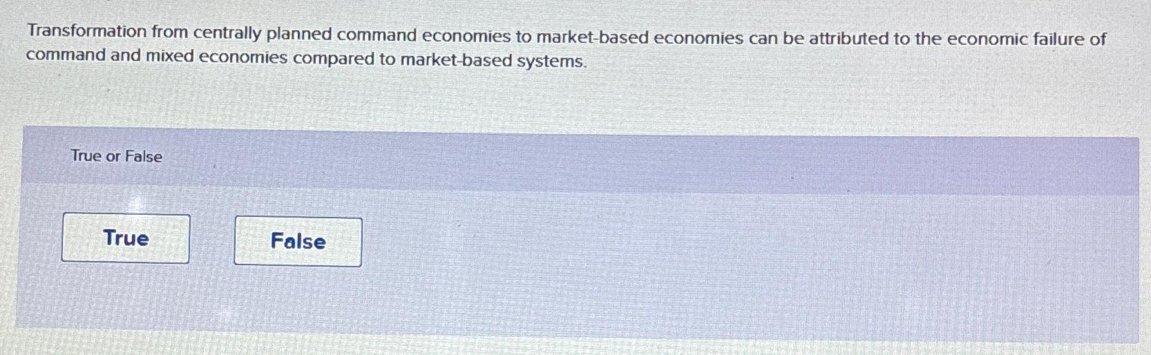 Solved Transformation from centrally planned command | Chegg.com