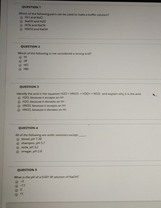Solved QUESTION 1 Which of the following pairs can be used | Chegg.com