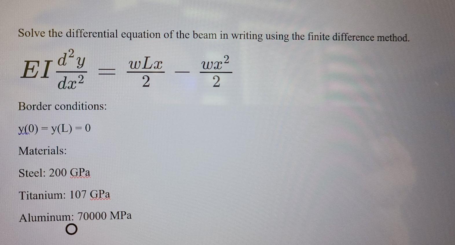 Solved Solve the differential equation of the beam in | Chegg.com