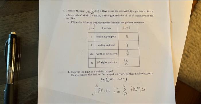 c. State and evaluate the right Riemann Sum using the | Chegg.com
