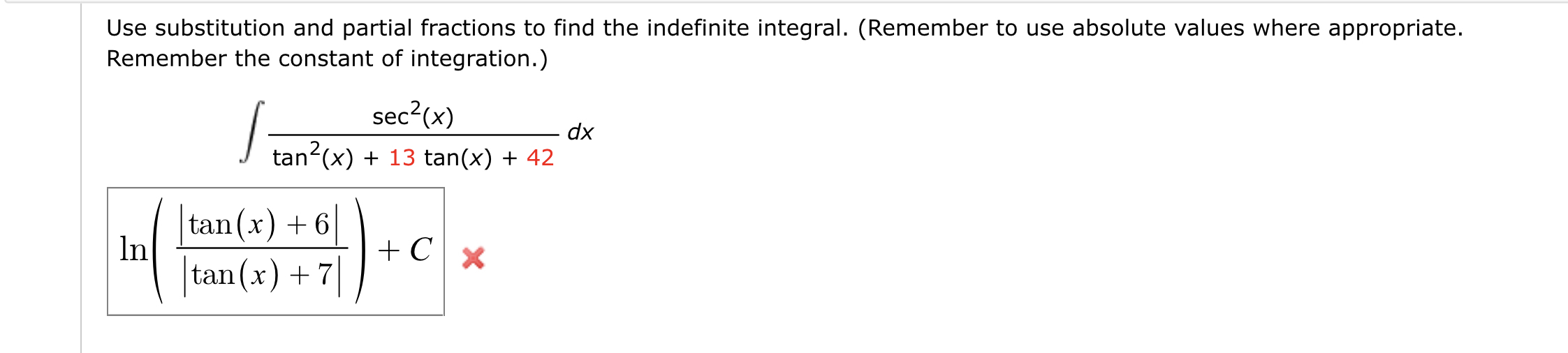 Solved Use substitution and partial fractions to find the | Chegg.com