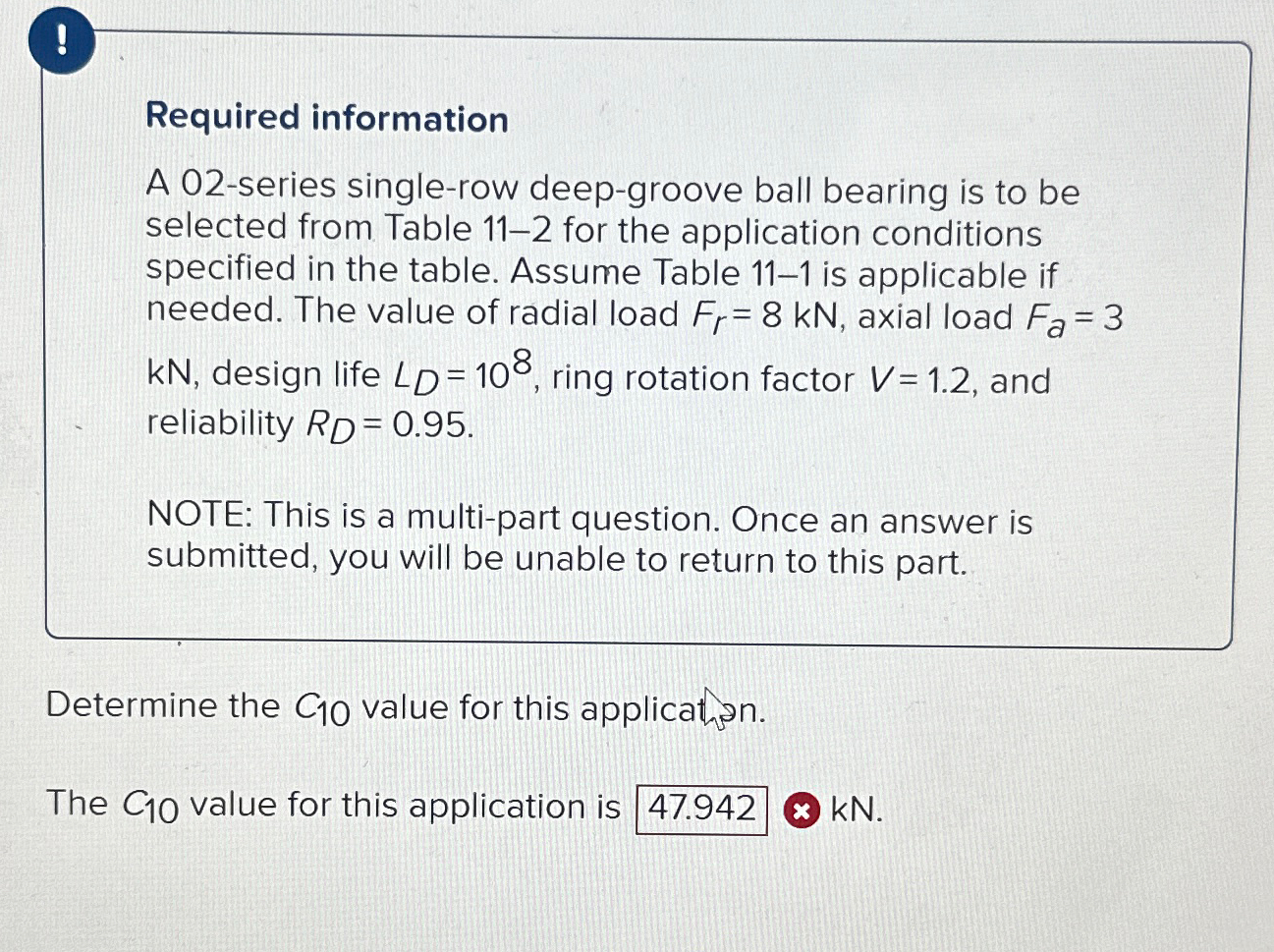 Solved !Required informationA 02-series single-row | Chegg.com