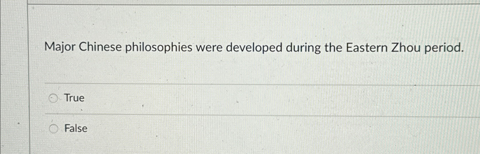 Solved Major Chinese philosophies were developed during the | Chegg.com