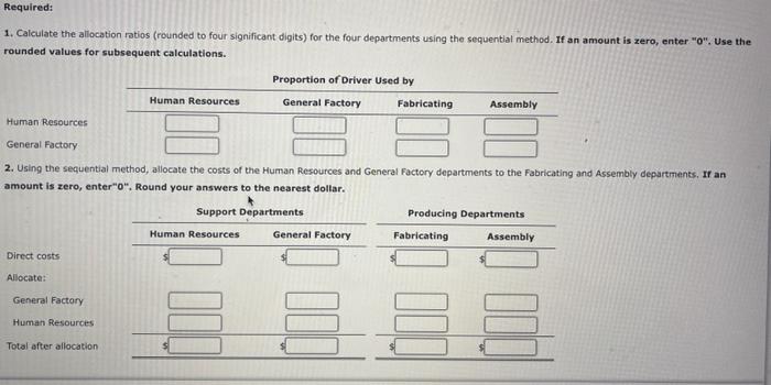 Solved Sequential (Step) Method of Support Department Cost | Chegg.com