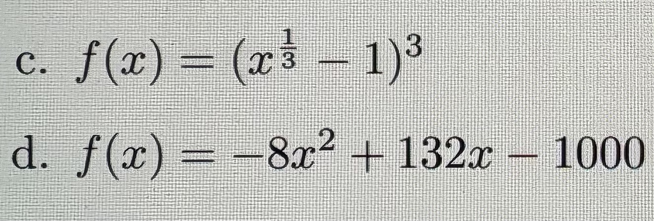 Solved For each of the following functions find the first | Chegg.com