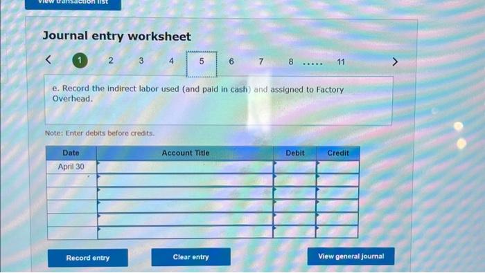 Solved Journal entry worksheetJournal entry worksheet h. | Chegg.com