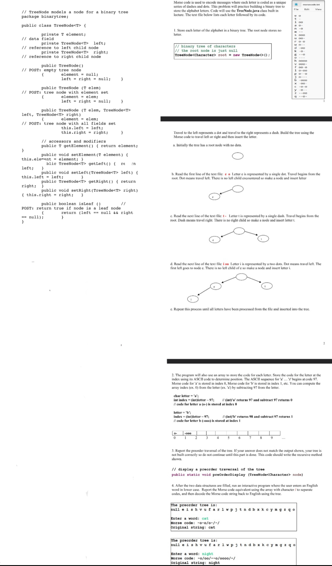 Solved // ﻿TreeNode models a node for a binary treepackage | Chegg.com