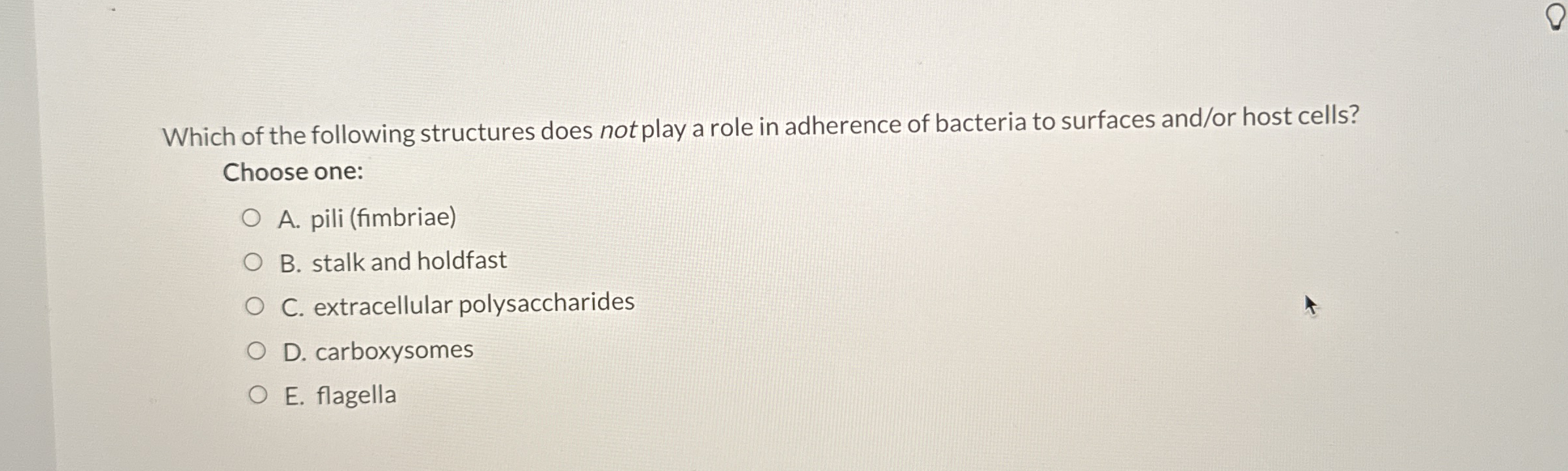 Solved Which of the following structures does not play a | Chegg.com