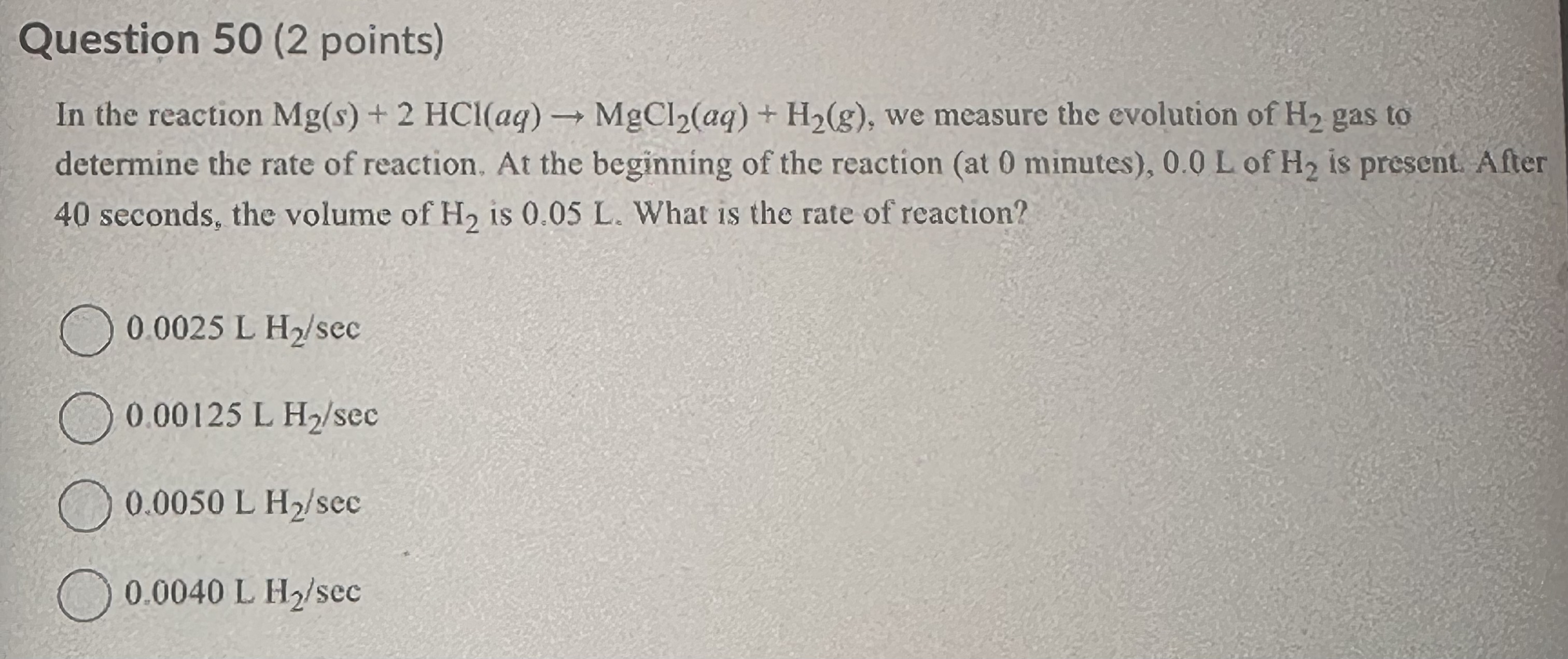 Solved Question 50 (2 ﻿points)In the reaction | Chegg.com