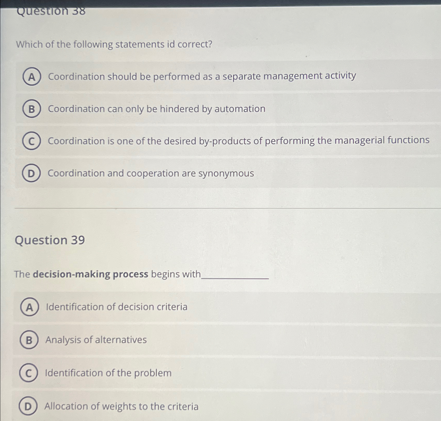 Solved Question 38Which of the following statements id | Chegg.com