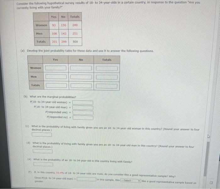 Solved Consider the following hypothetical survey results of | Chegg.com