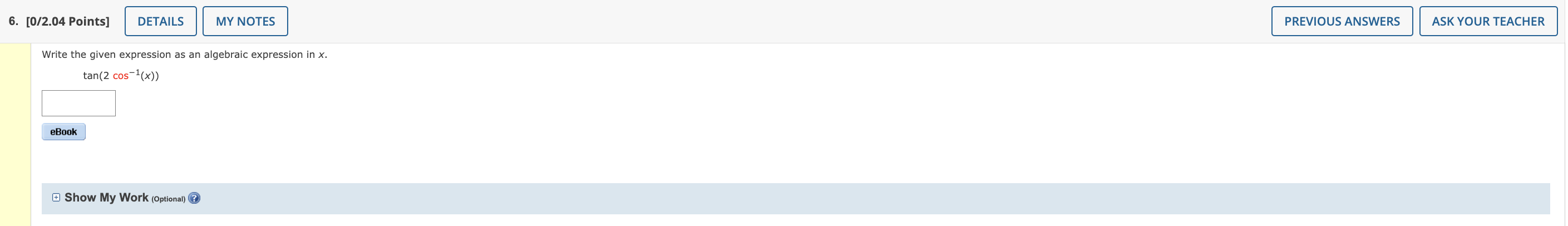 Solved Write the given expression as an algebraic expression | Chegg.com