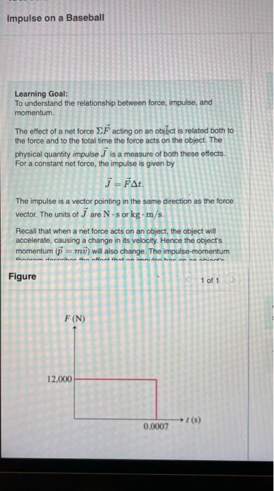 Solved Impulse on a Baseball Learning Goal: To understand | Chegg.com
