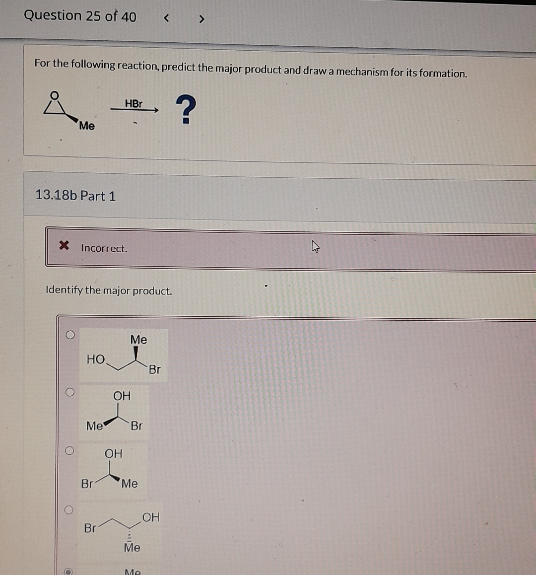 Solved Question 25 ﻿of 40For the following reaction, predict | Chegg.com