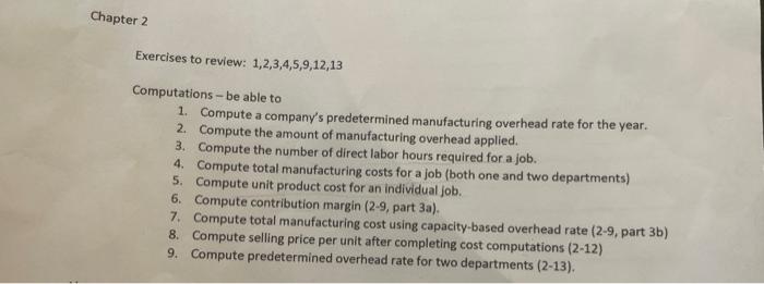 Solved Exercises to review: 1,2,3,4,5,9,12,13 Computations - | Chegg.com