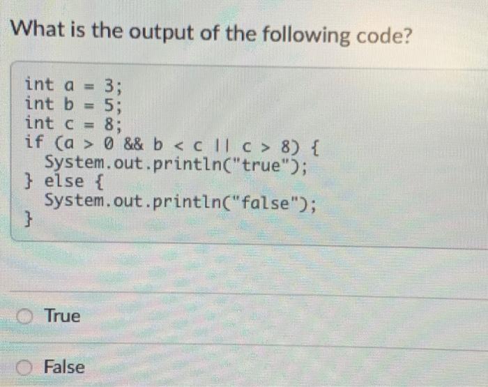 Solved What is the output of the following code? int a = 3; | Chegg.com