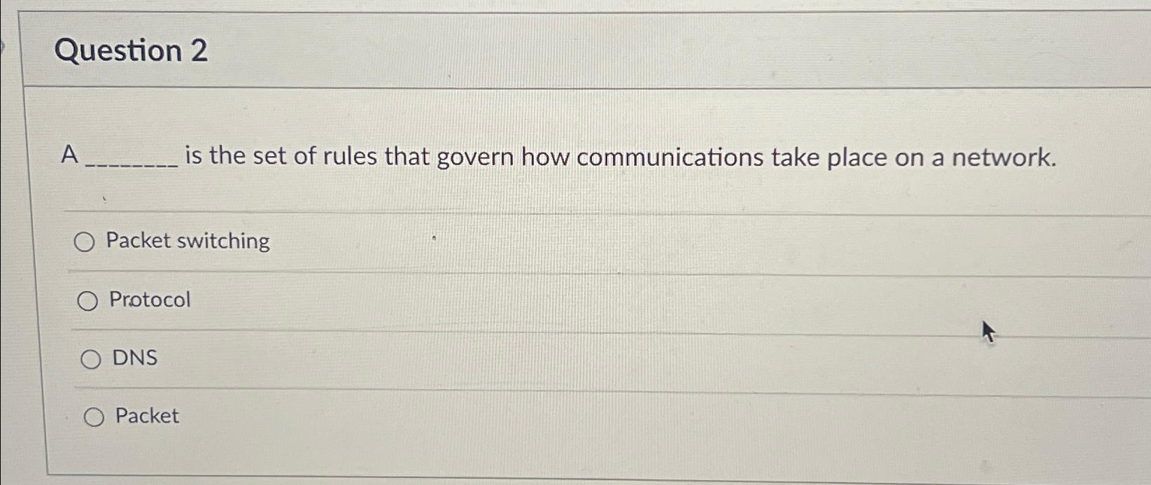 Solved Question 2A is the set of rules that govern how | Chegg.com