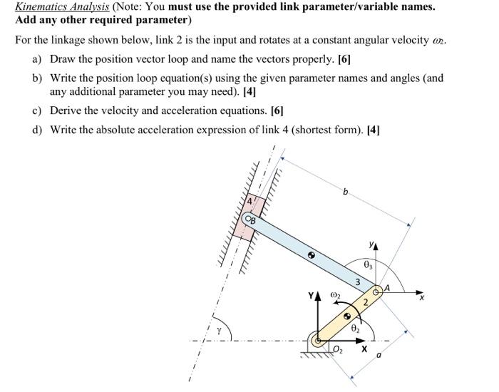 Solved Add any other required parameter) For the linkage | Chegg.com