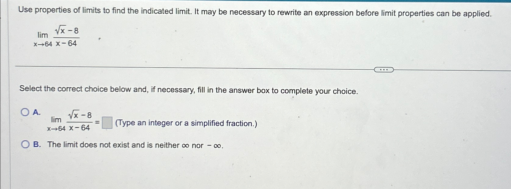 Solved Use properties of limits to find the indicated limit. | Chegg.com