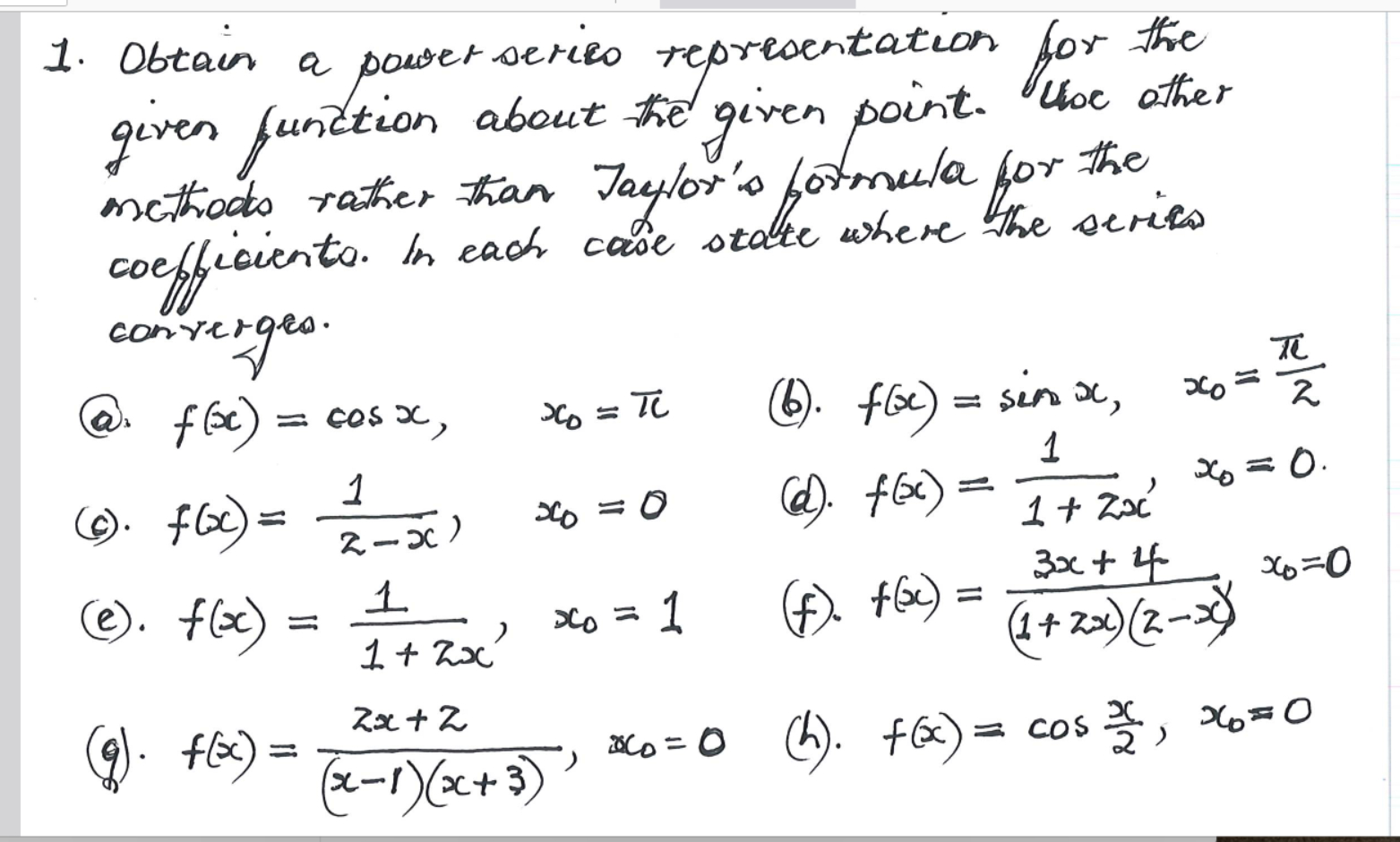 Solved Obtain a powerseries representation for thegiven | Chegg.com