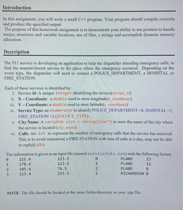 Solved In this assignment, you will write a small C++ | Chegg.com