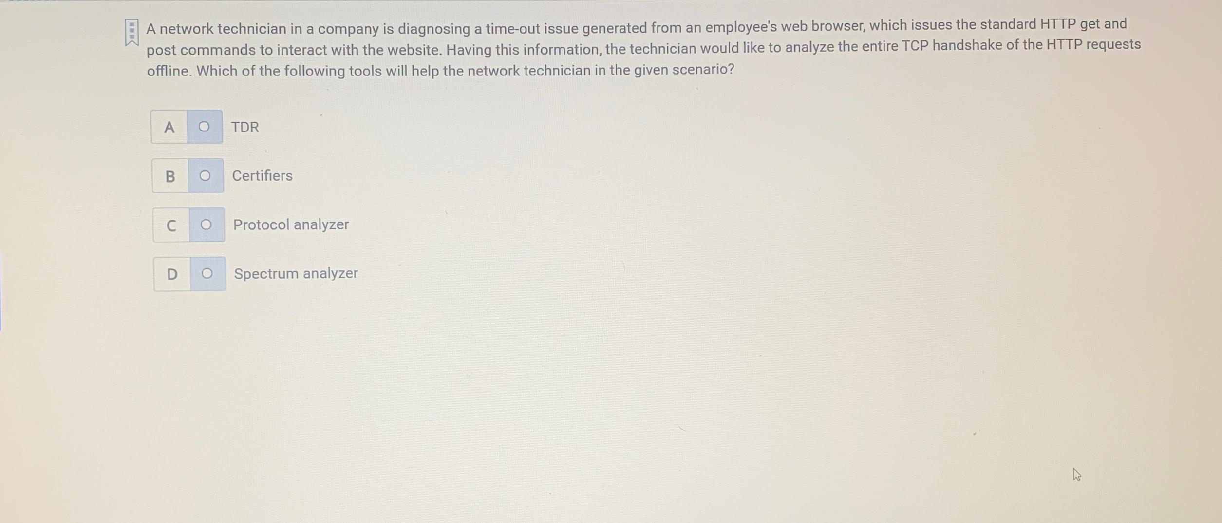 Solved A network technician in a company is diagnosing a | Chegg.com