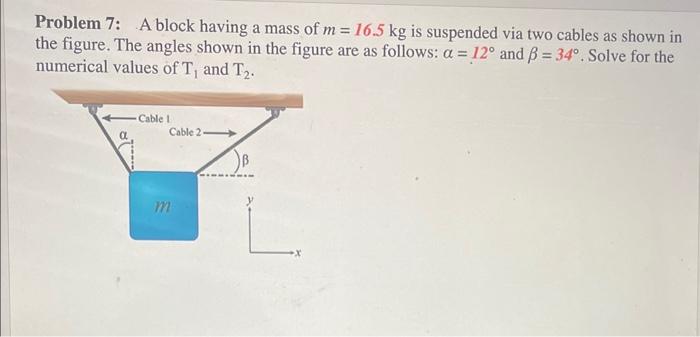 Solved Problem 7: A block having a mass of \( m=16.5 | Chegg.com