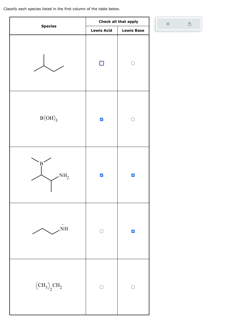Solved Classify each species listed in the first column of | Chegg.com