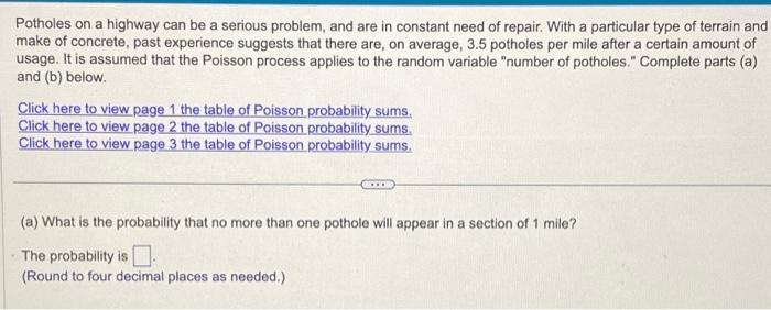 Solved Table of Poisson probability sums, page 1 Poisson | Chegg.com