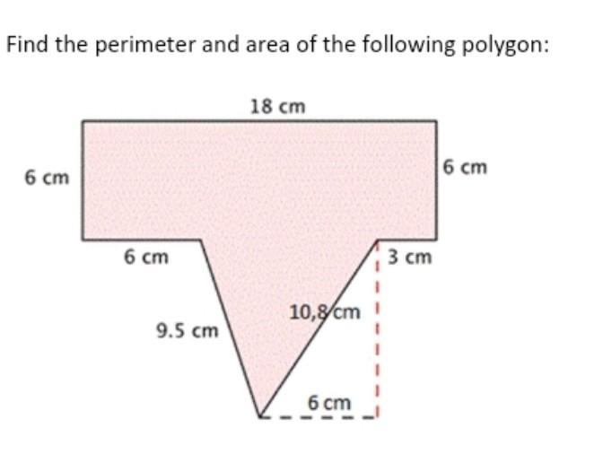 Solved Find the perimeter and area of the following polygon: | Chegg.com