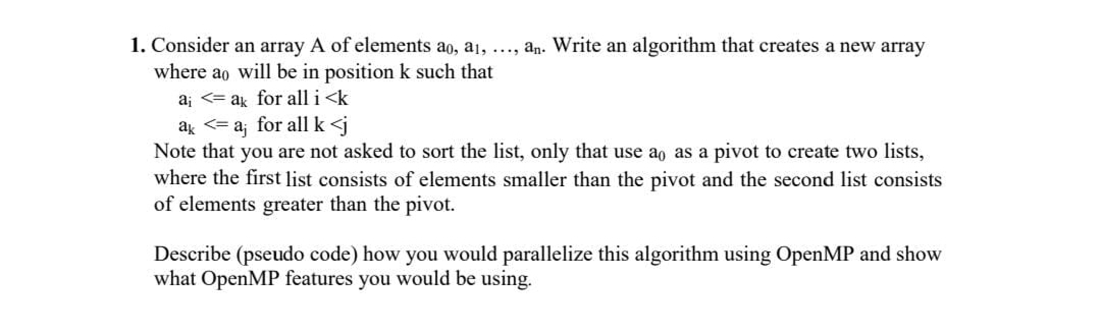 Solved Consider an array A ﻿of elements a0,a1,dots,an. | Chegg.com