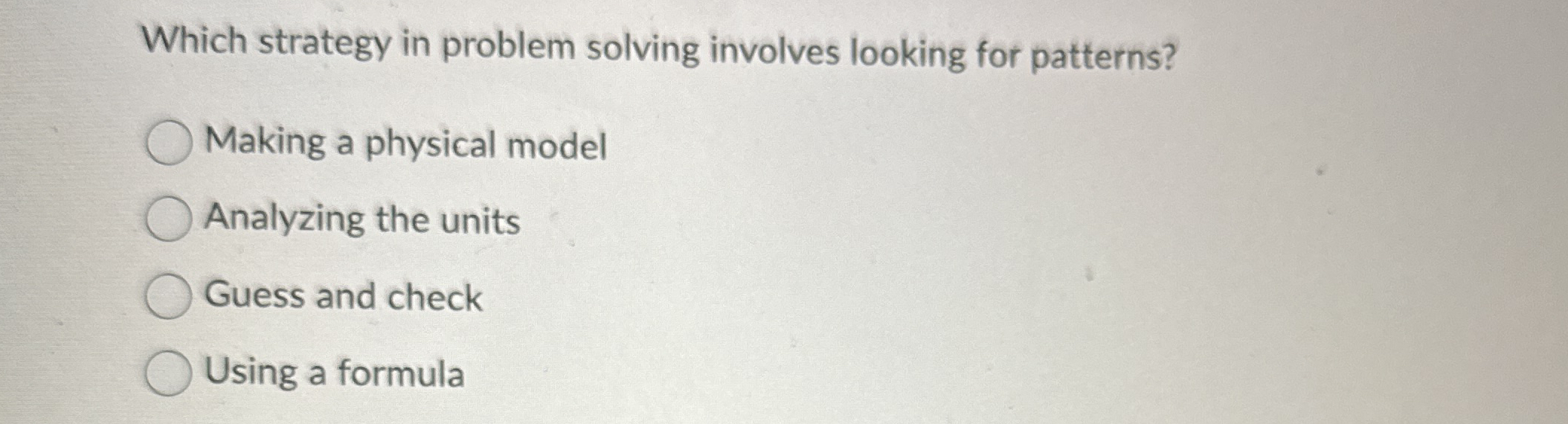Solved Which strategy in problem solving involves looking | Chegg.com