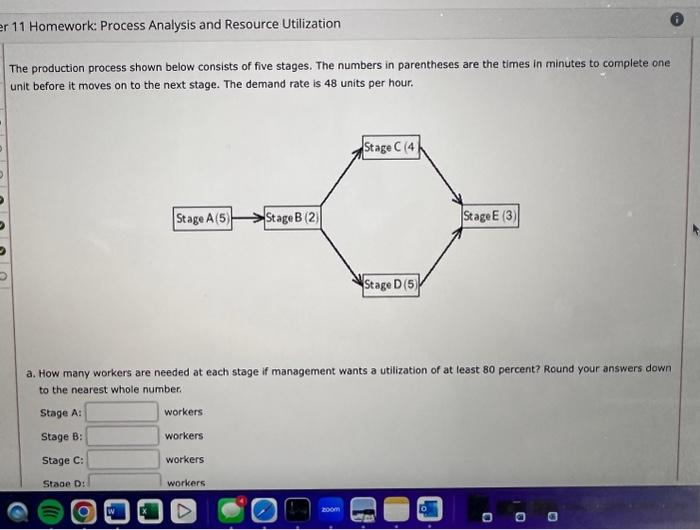 Solved 11 Homework: Process Analysis and Resource | Chegg.com