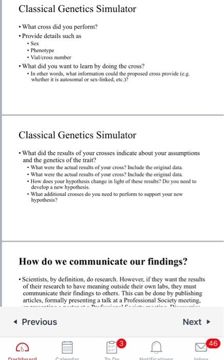 Classical Genetics Simulator • What cross did you | Chegg.com