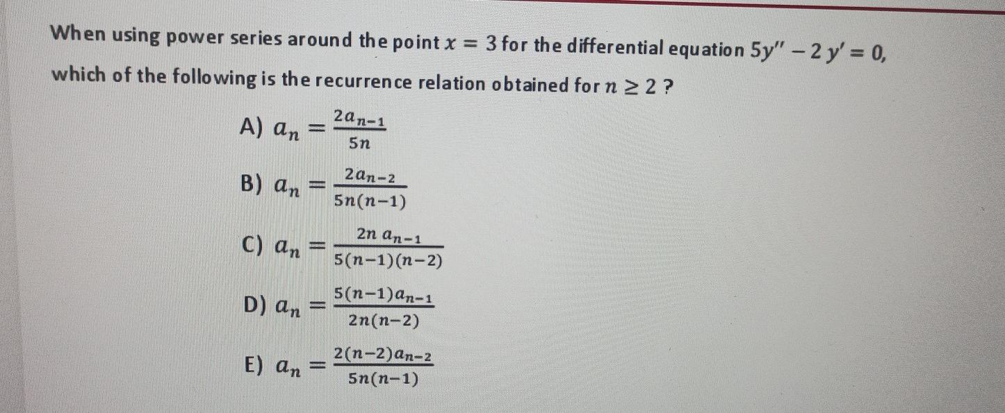 Solved When using power series around the point x = 3 for | Chegg.com