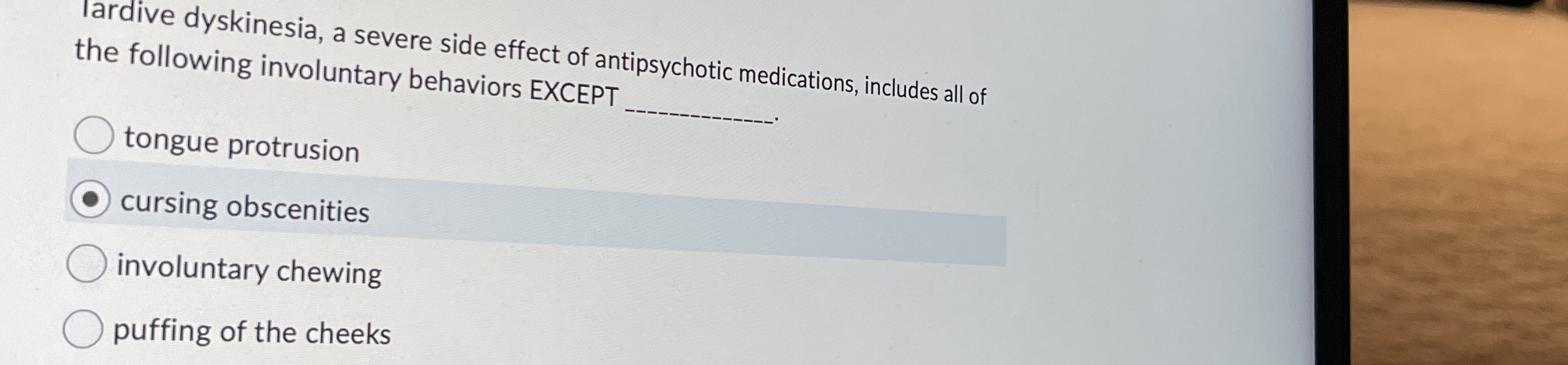 Solved Iardive dyskinesia, a severe side effect of | Chegg.com