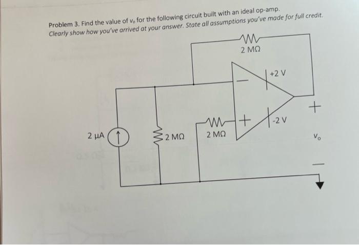 Solved Problem 3. Find the value of v0 for the following | Chegg.com