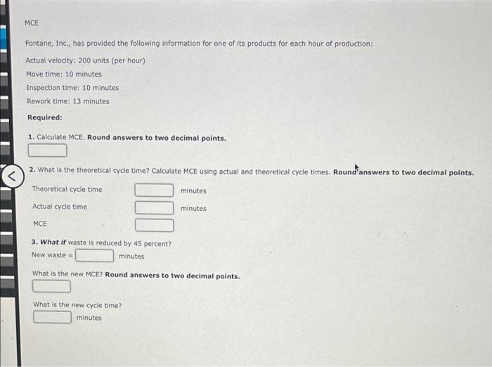 Solved Fontane, Inc, has provided the following information | Chegg.com