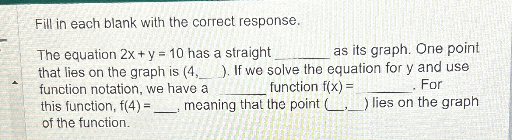 Solved Fill in each blank with the correct response.The | Chegg.com