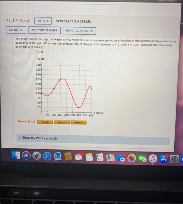 Solved 16. (-/1 Points] DETAILS SPRECALC7 2.4.029.MI. MY | Chegg.com