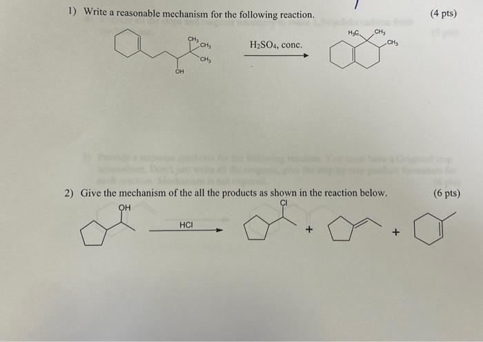 Solved 1) Write a reasonable mechanism for the following | Chegg.com